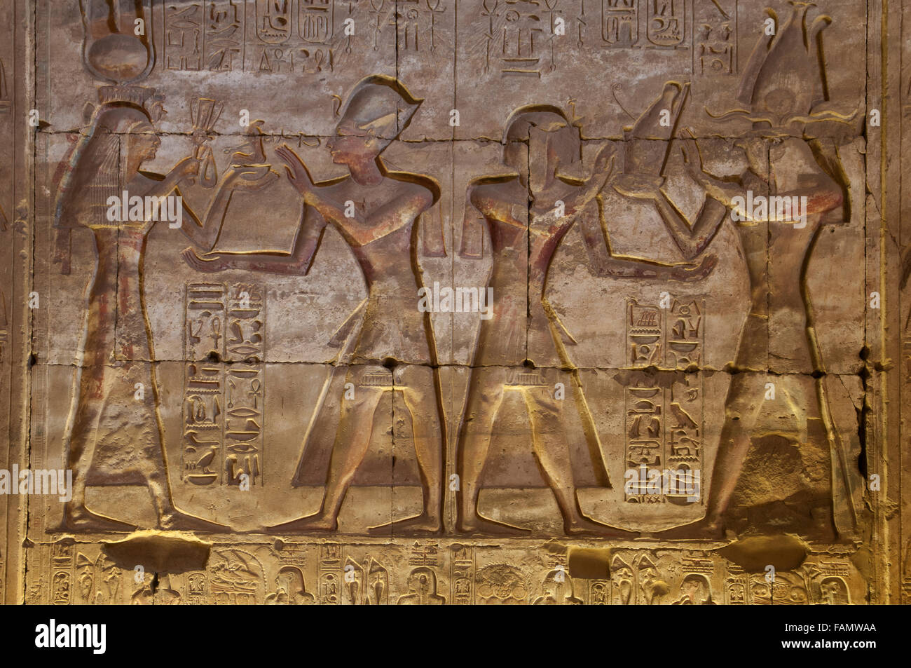 Relief at the temple of Seti I in Abydos one of the oldest cities of ...