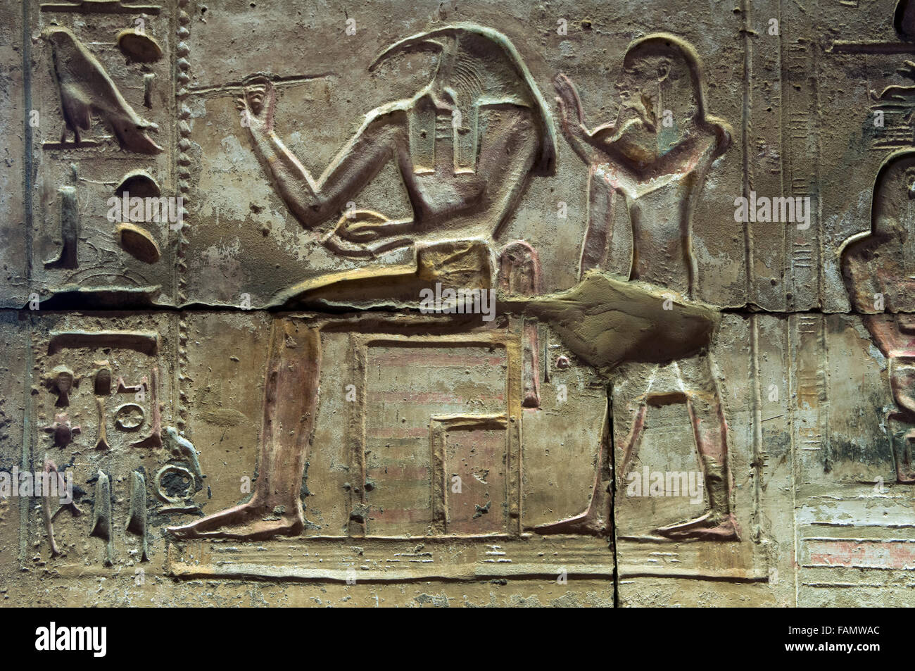 Relief at the temple of Seti I in Abydos one of the oldest cities of ...