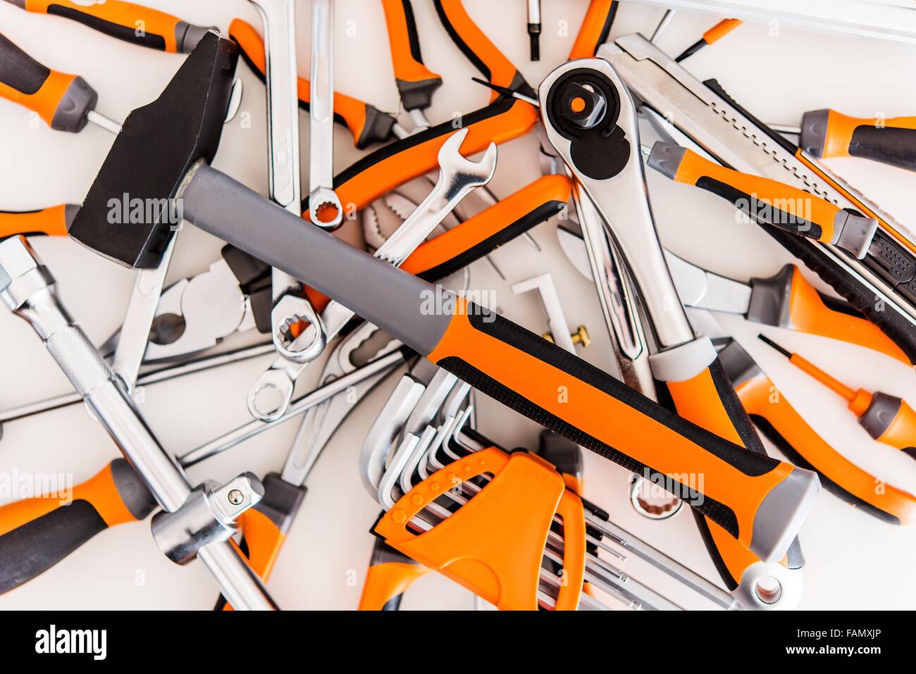 Pile of Garage Tools. Tools Set. Working Concept Stock Photo - Alamy