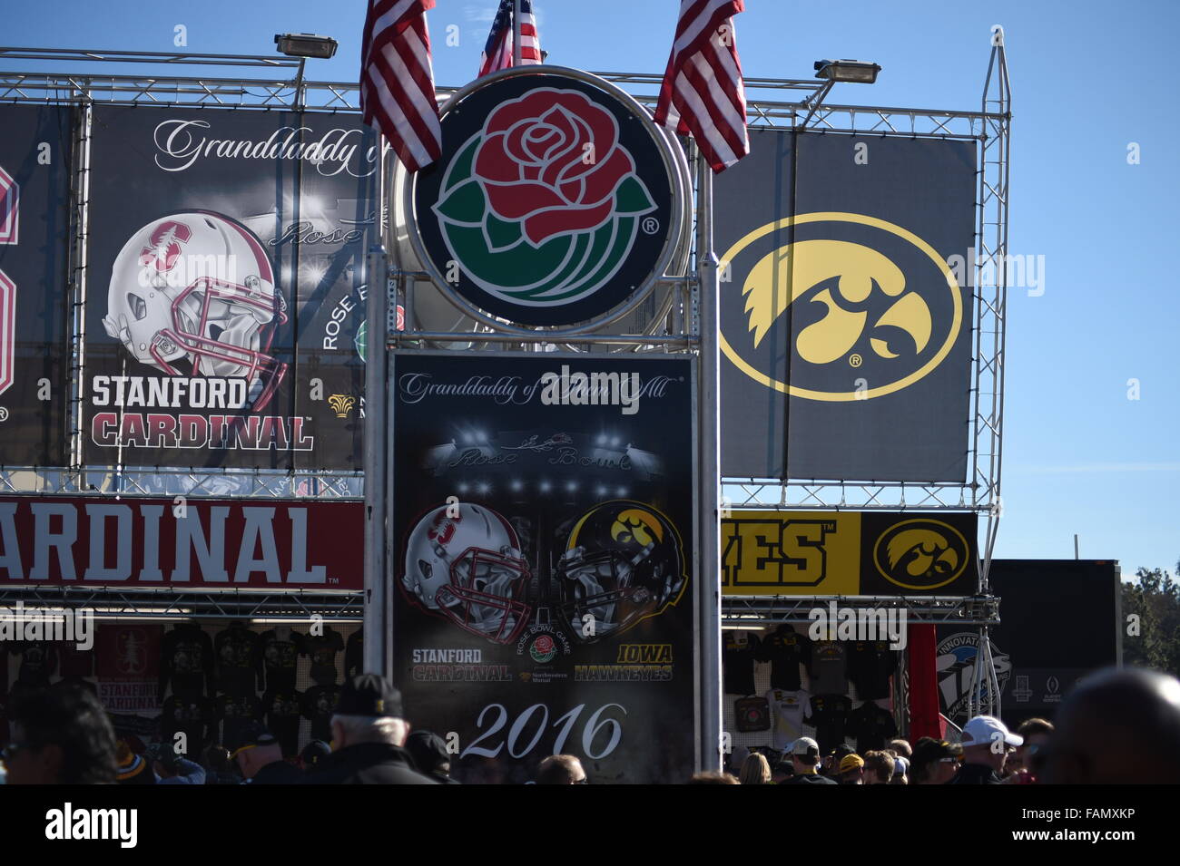 Pasadena, CA. 1st Jan, 2016. .Rose Bowl Pre-Game ambience, and Art at ...