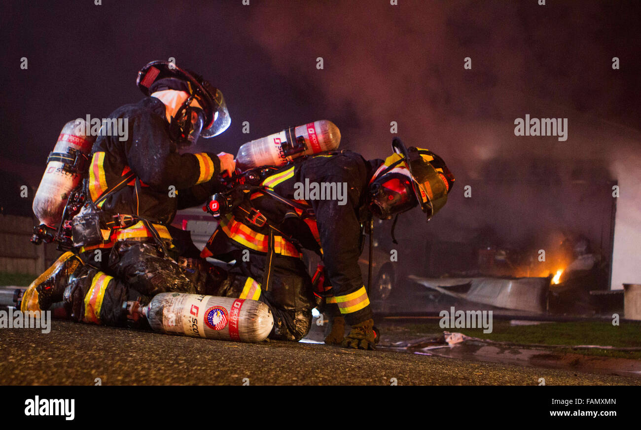 Modesto, CA, USA. 1st Jan, 2016. Woodland Ave. Fire Department ...