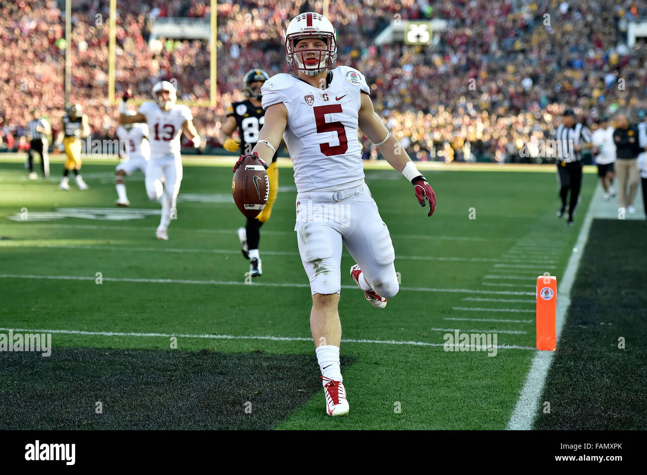 Pasadena, CA. 1st Jan, 2016. Stanford Cardinal running back Christian ...