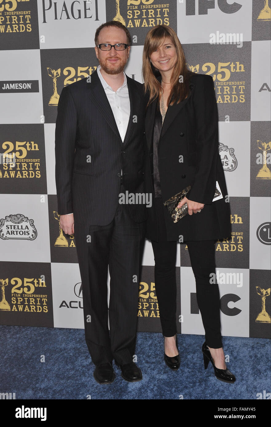 LOS ANGELES, CA - MARCH 5, 2010: James Gray & wife at the 25th ...