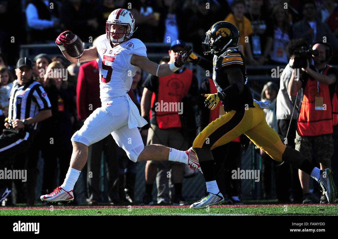 Pasadena, CA. 01st Jan, 2016. Stanford Cardinal running back Christian ...