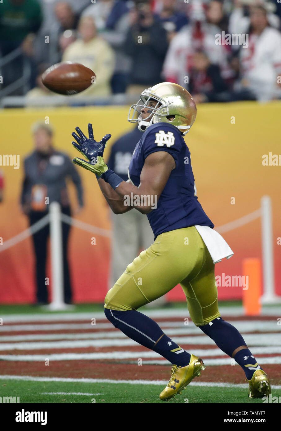 Glendale, AZ, USA. 1st Jan, 2016. Notre Dame Fighting Irish Wide ...