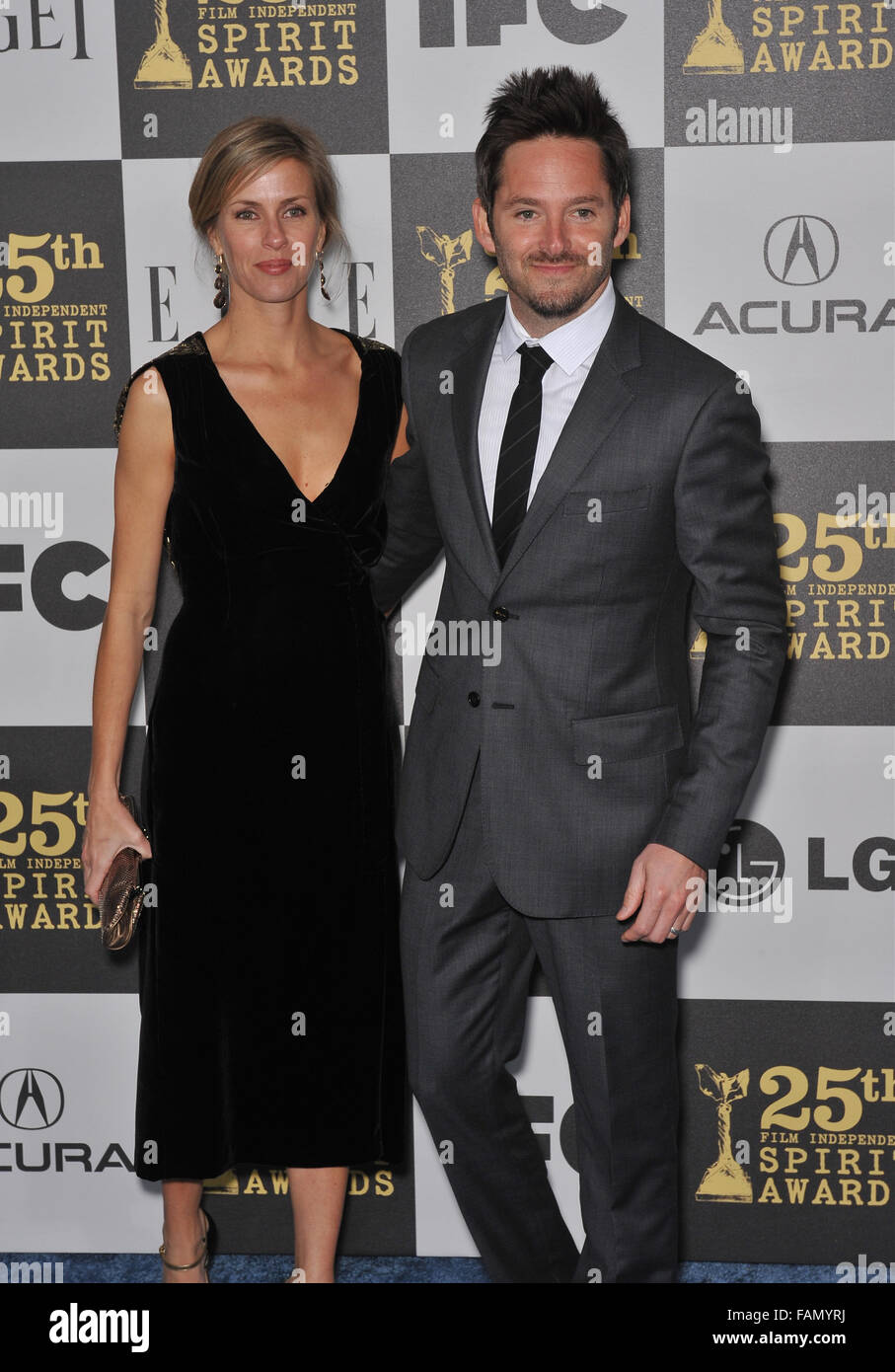 LOS ANGELES, CA - MARCH 5, 2010: Scott Cooper & wife at the 25th ...