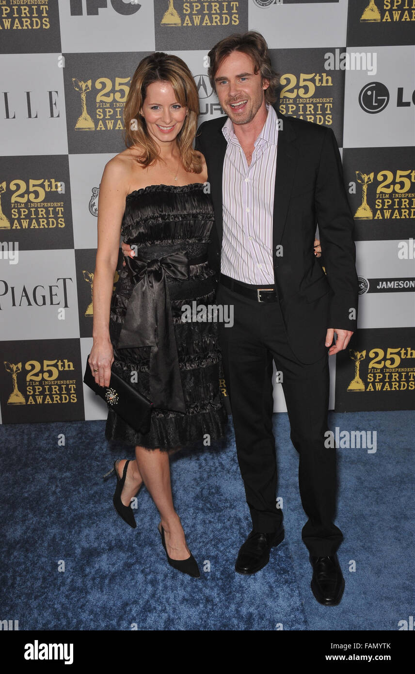 LOS ANGELES, CA - MARCH 5, 2010: Missy Yager & Sam Trammell at the 25th ...