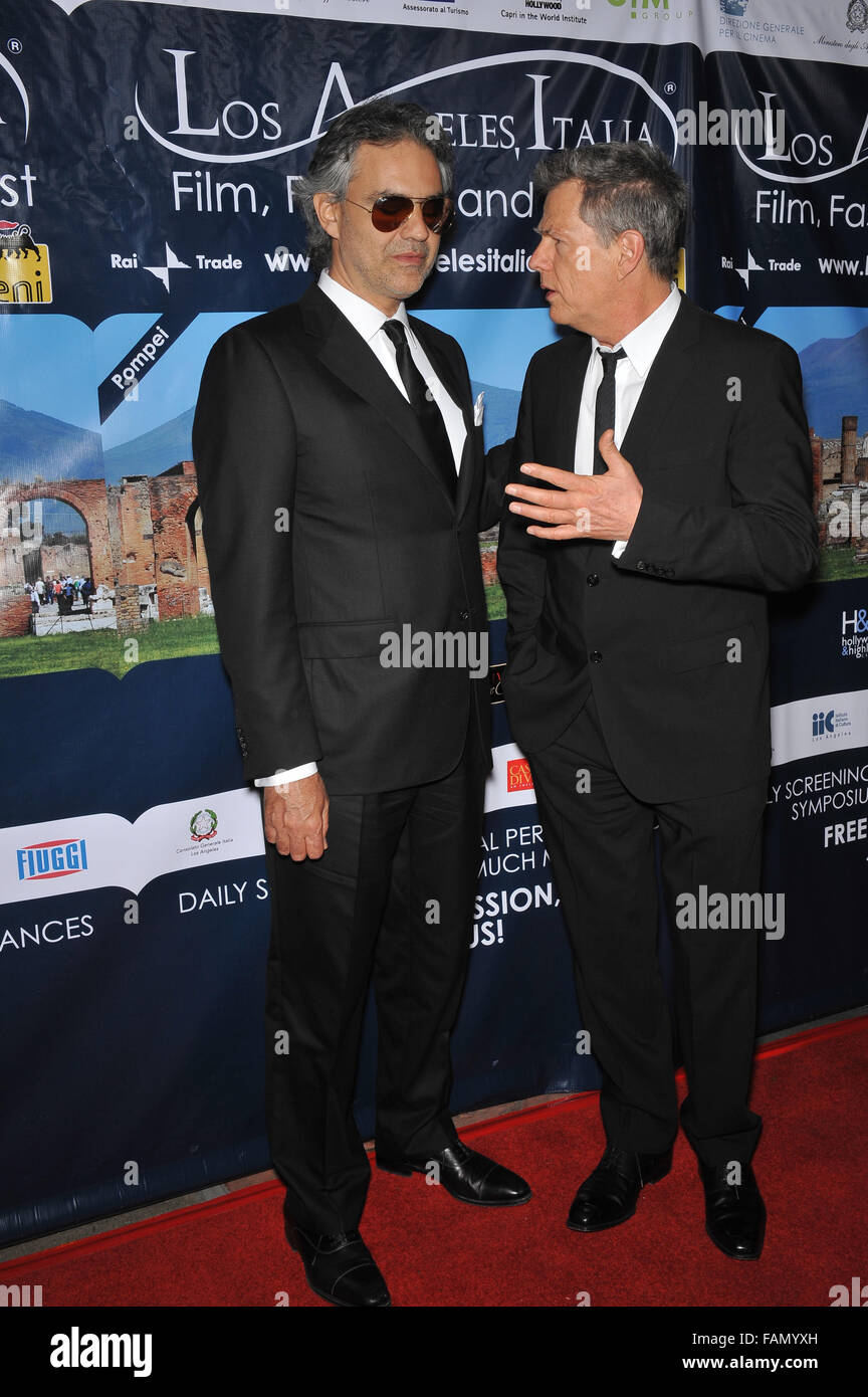 LOS ANGELES, CA - MARCH 1, 2010: Andrea Bocelli & producer David Foster ...