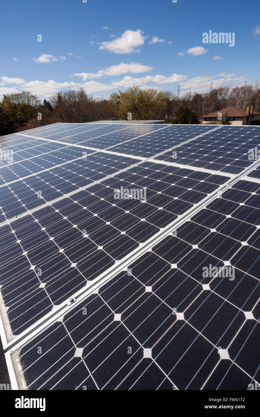 Solar panels on a house roof Stock Photo - Alamy