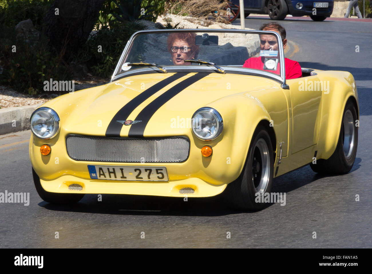 An Austin Healey Sprite sports car on the road in Malta Stock Photo - Alamy