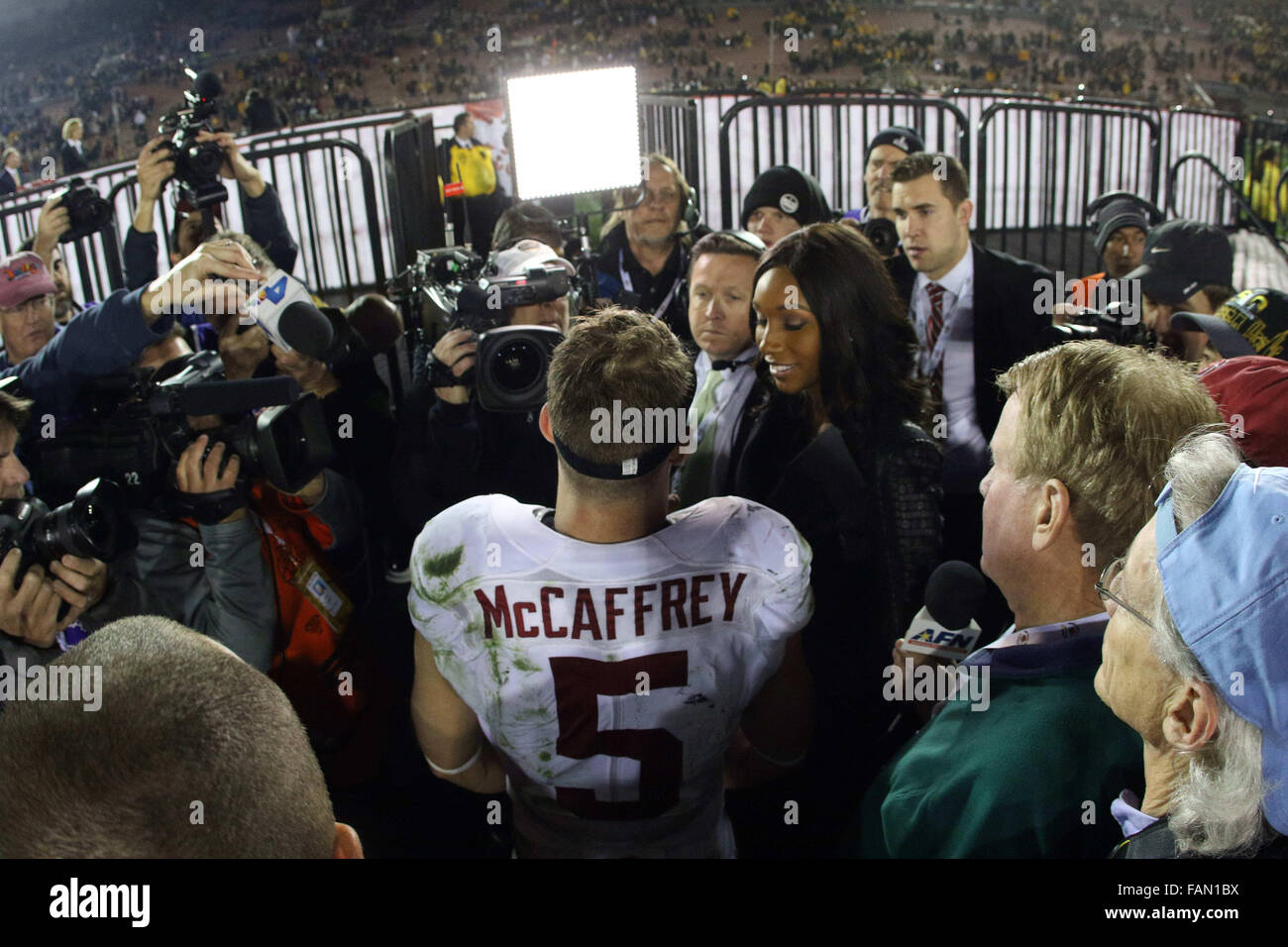 Pasadena, California, USA. 1st January, 2016. Stanford Cardinal running ...