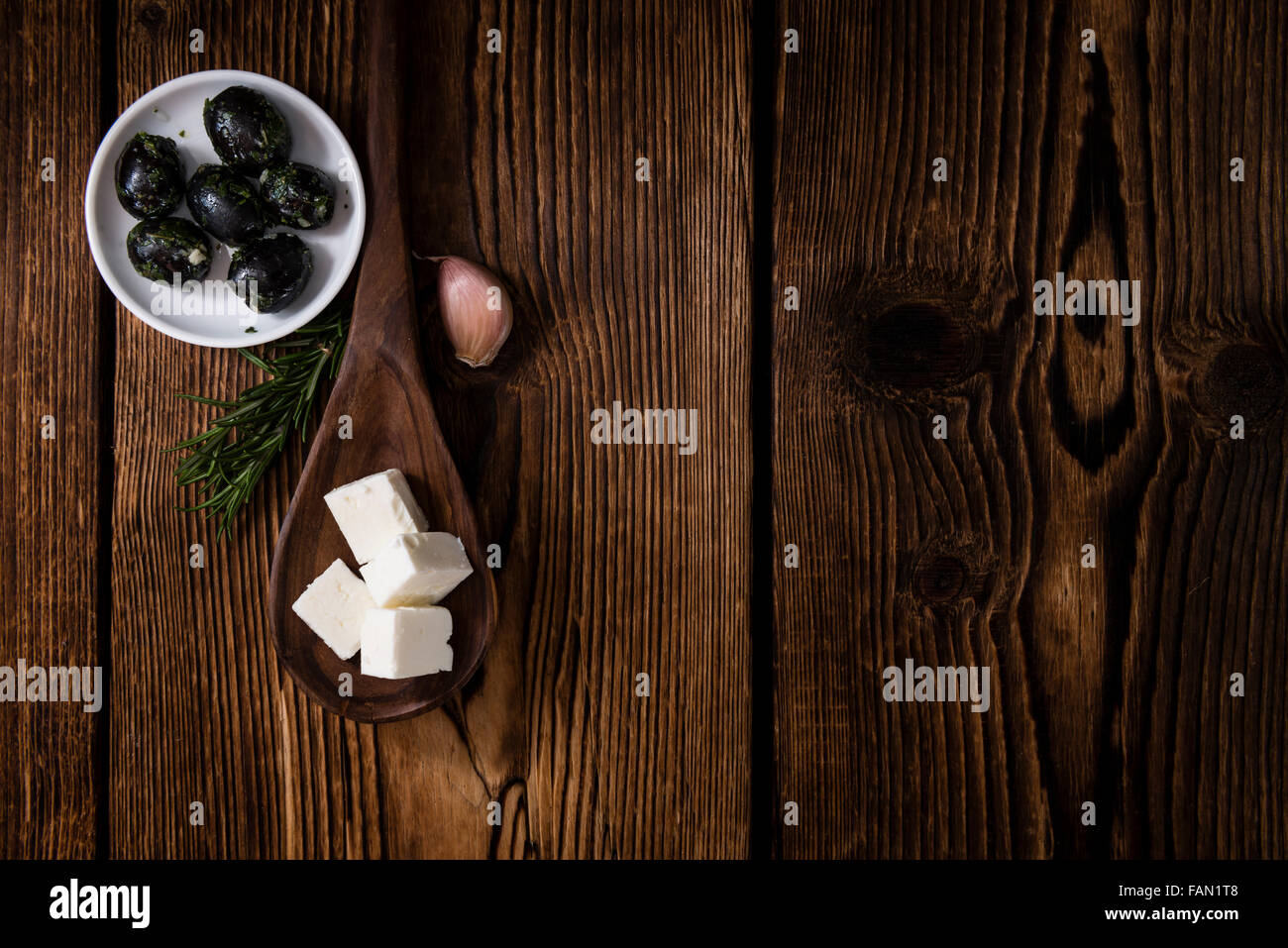 Portion of fresh cutted Feta Cheese (as detailed close-up shot Stock ...