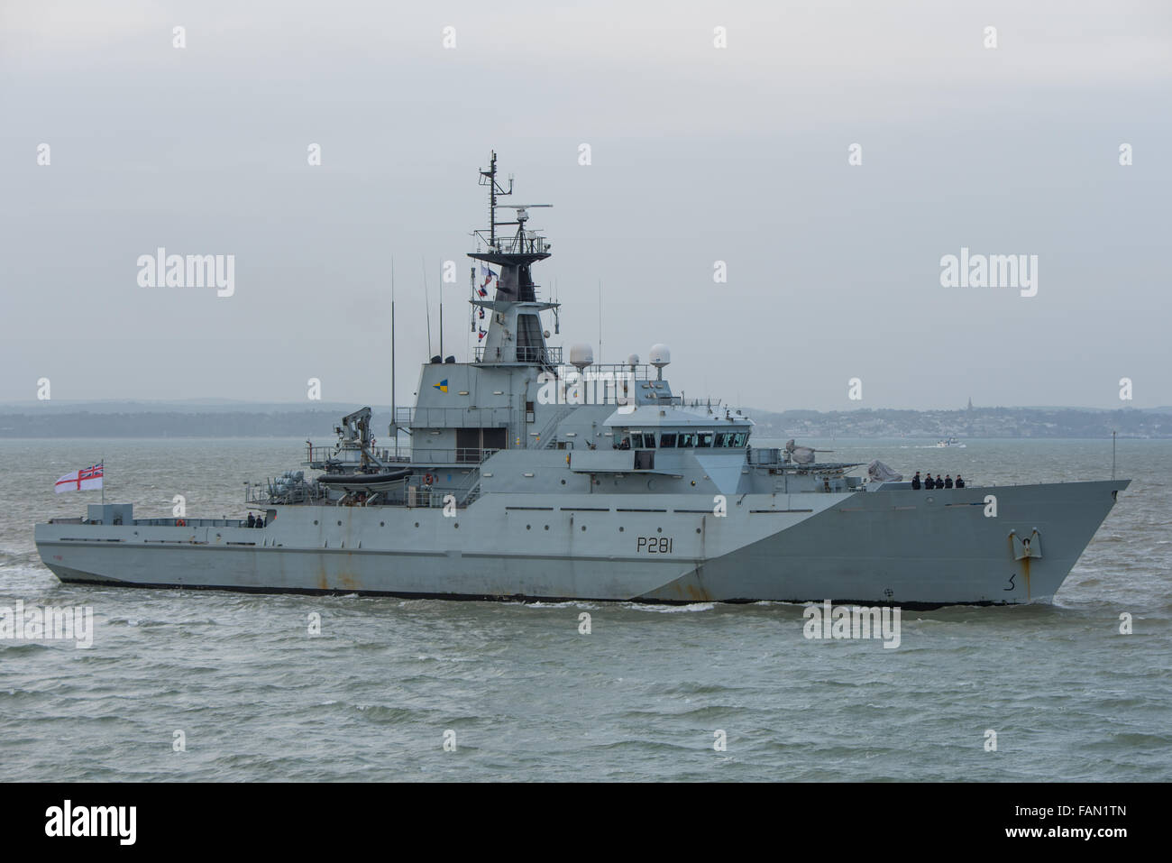 The British Royal Navy (Batch 1) River Class OPV, HMS Tyne, returning ...