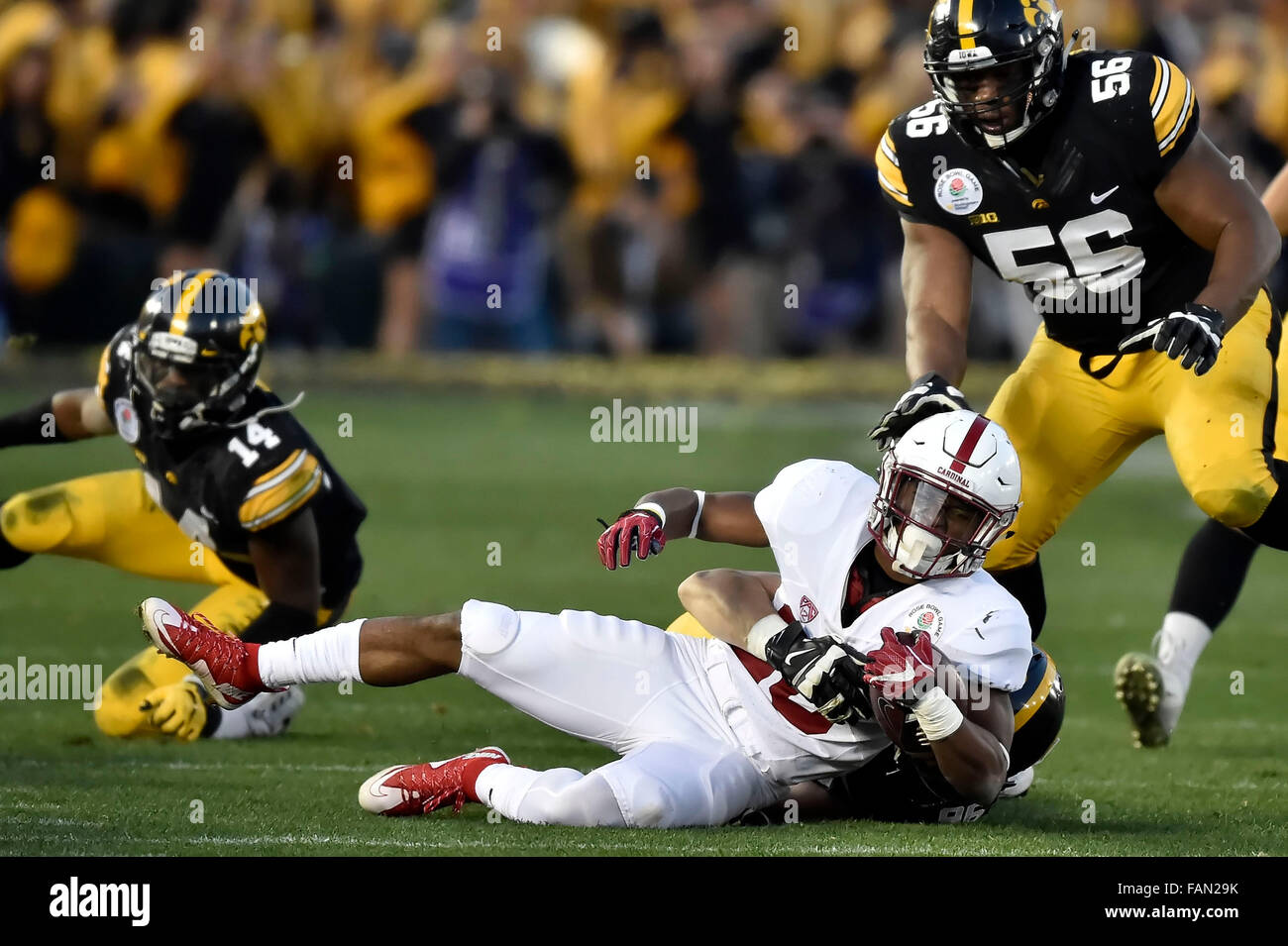 Pasadena, CA. 1st Jan, 2016. Stanford Cardinal running back Bryce Love ...