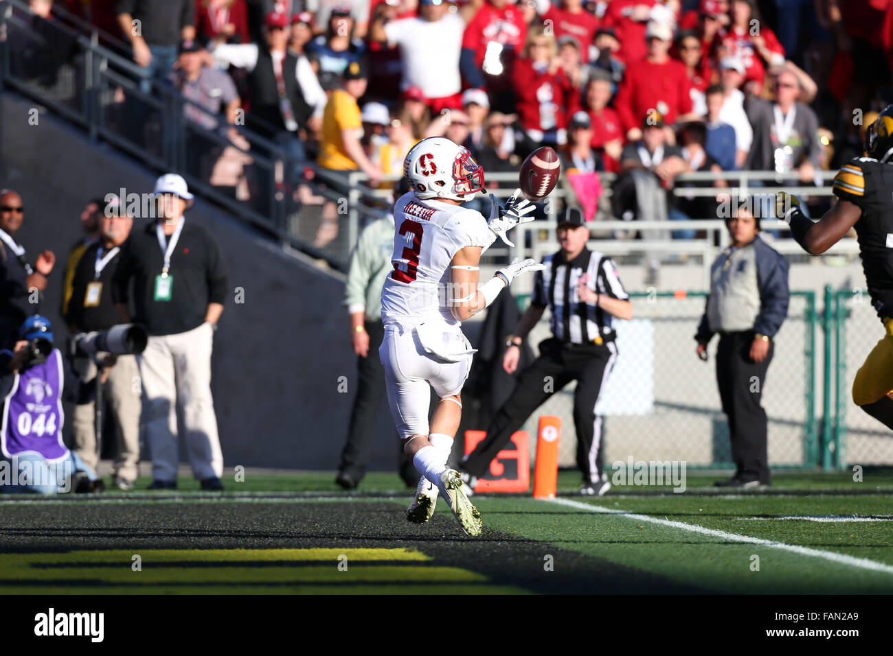 January 01, 2016 Stanford Cardinal wide receiver Michael Rector #3 ...