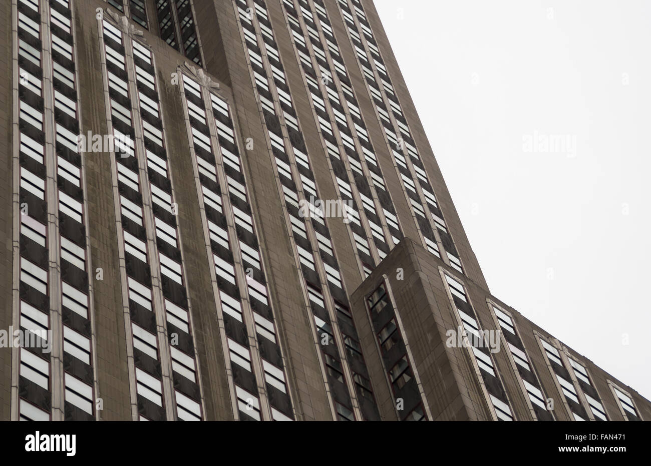 The Empire State Building in New York City shot from below, looking ...