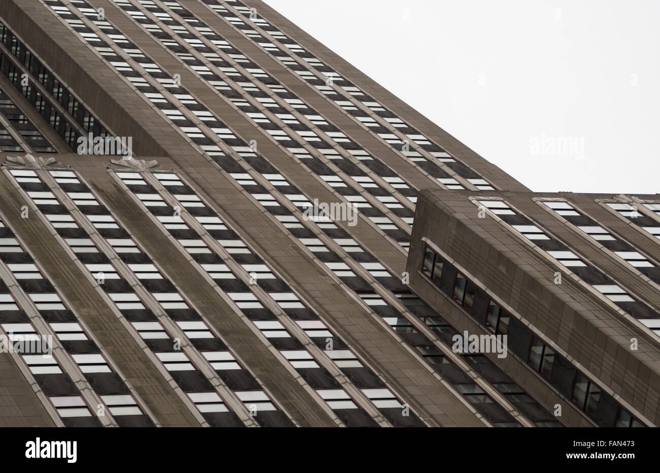 The Empire State Building in New York City shot from below, looking ...