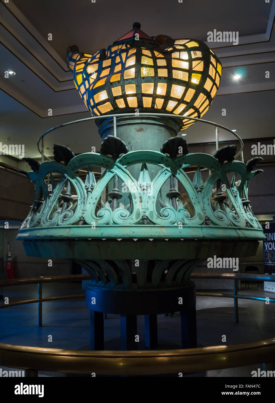 The original torch of the State of Liberty, displayed in the foyer of ...