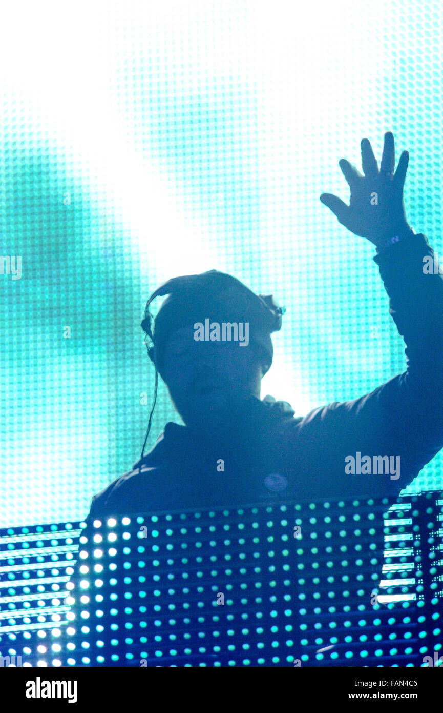 Eric Prydz performs during the Snowglobe Music Festival at Lake Tahoe ...