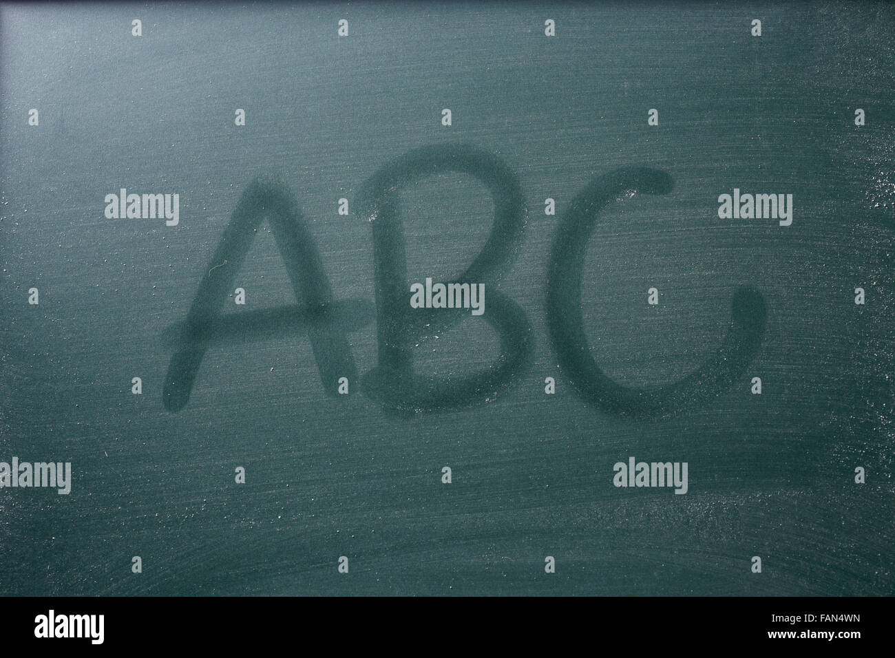 ABC printed in chalk on blackboard Stock Photo - Alamy