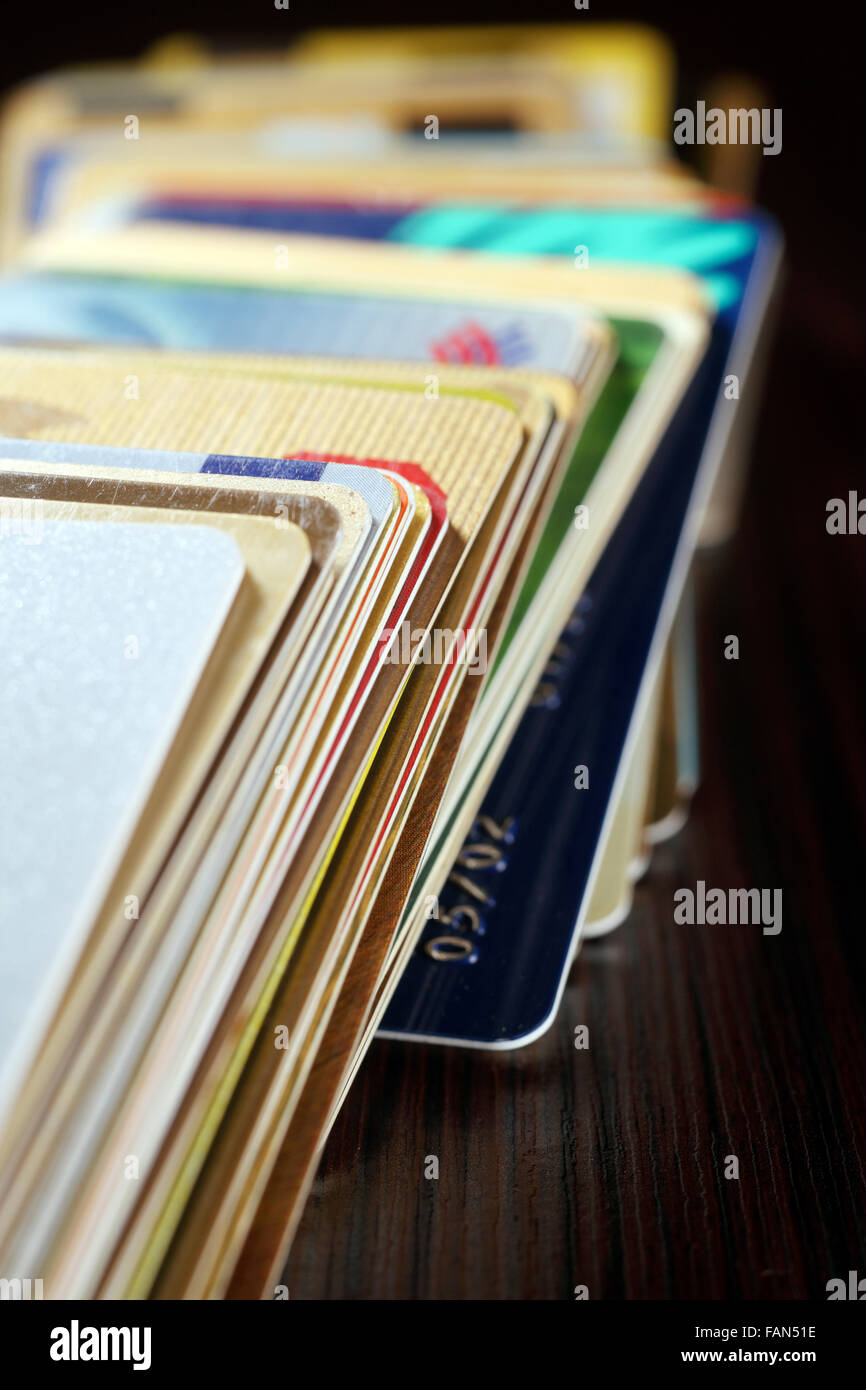Stack of credit cards hi-res stock photography and images - Alamy