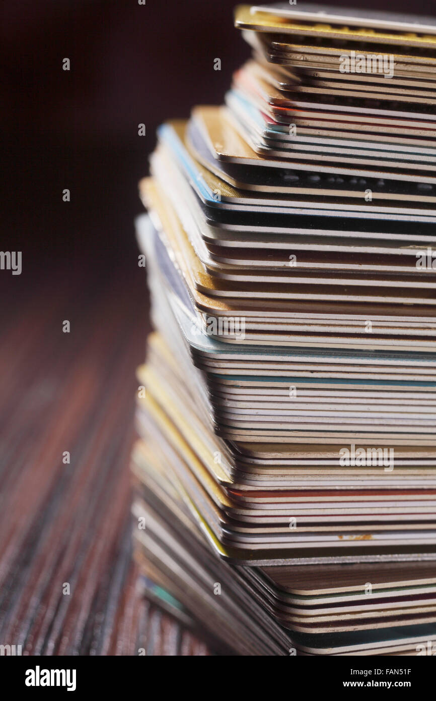 close up of Stack of Credit Cards Stock Photo - Alamy