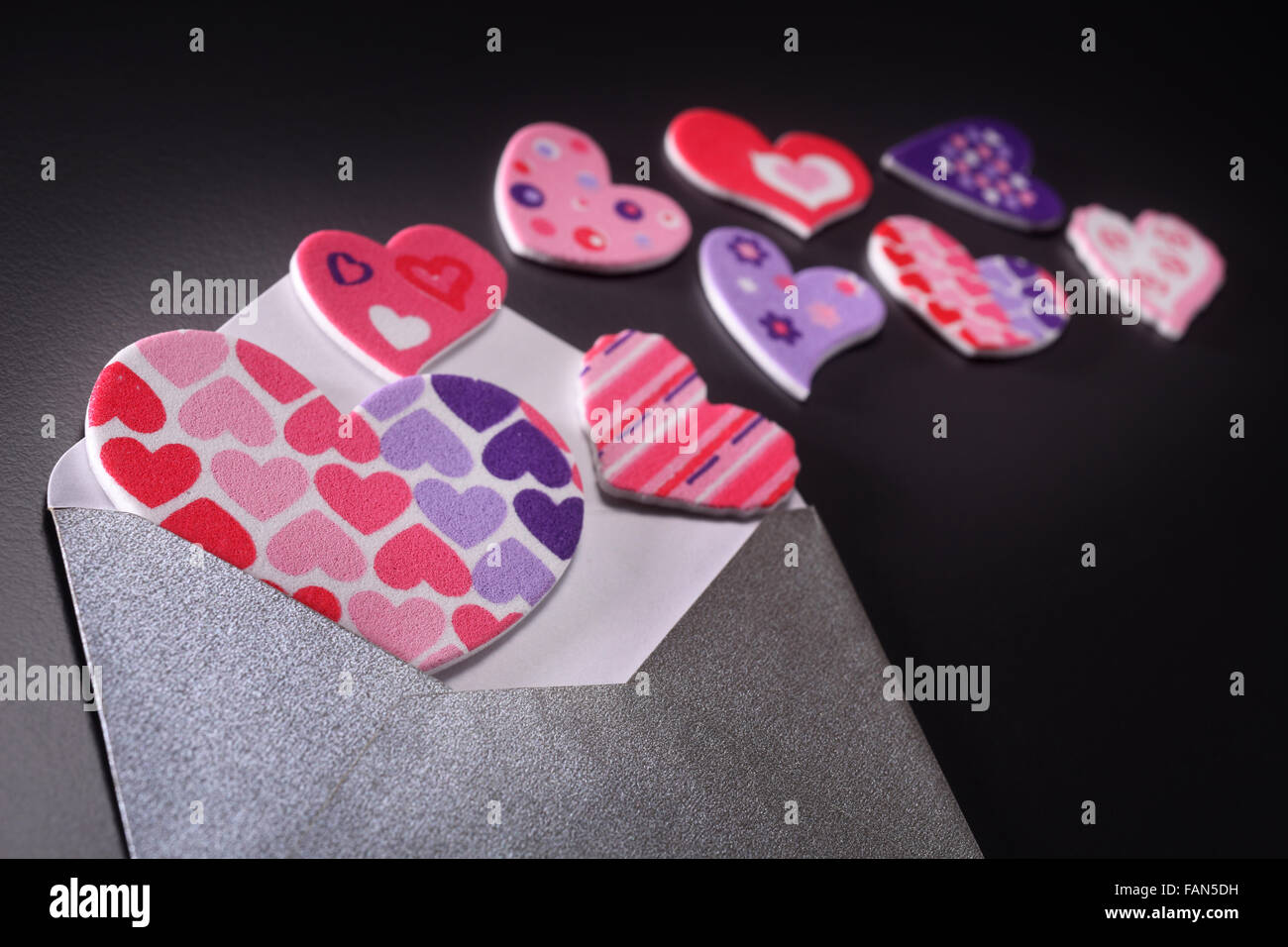heart shape cut out from paper and envelope Stock Photo - Alamy