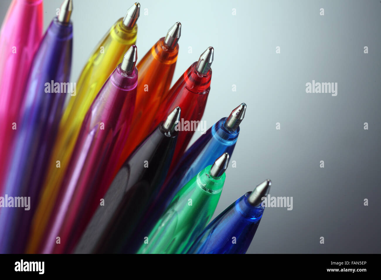 close up of the Colorful pens Stock Photo - Alamy