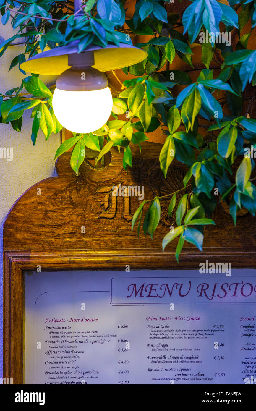 restaurant menu at dusk Stock Photo - Alamy