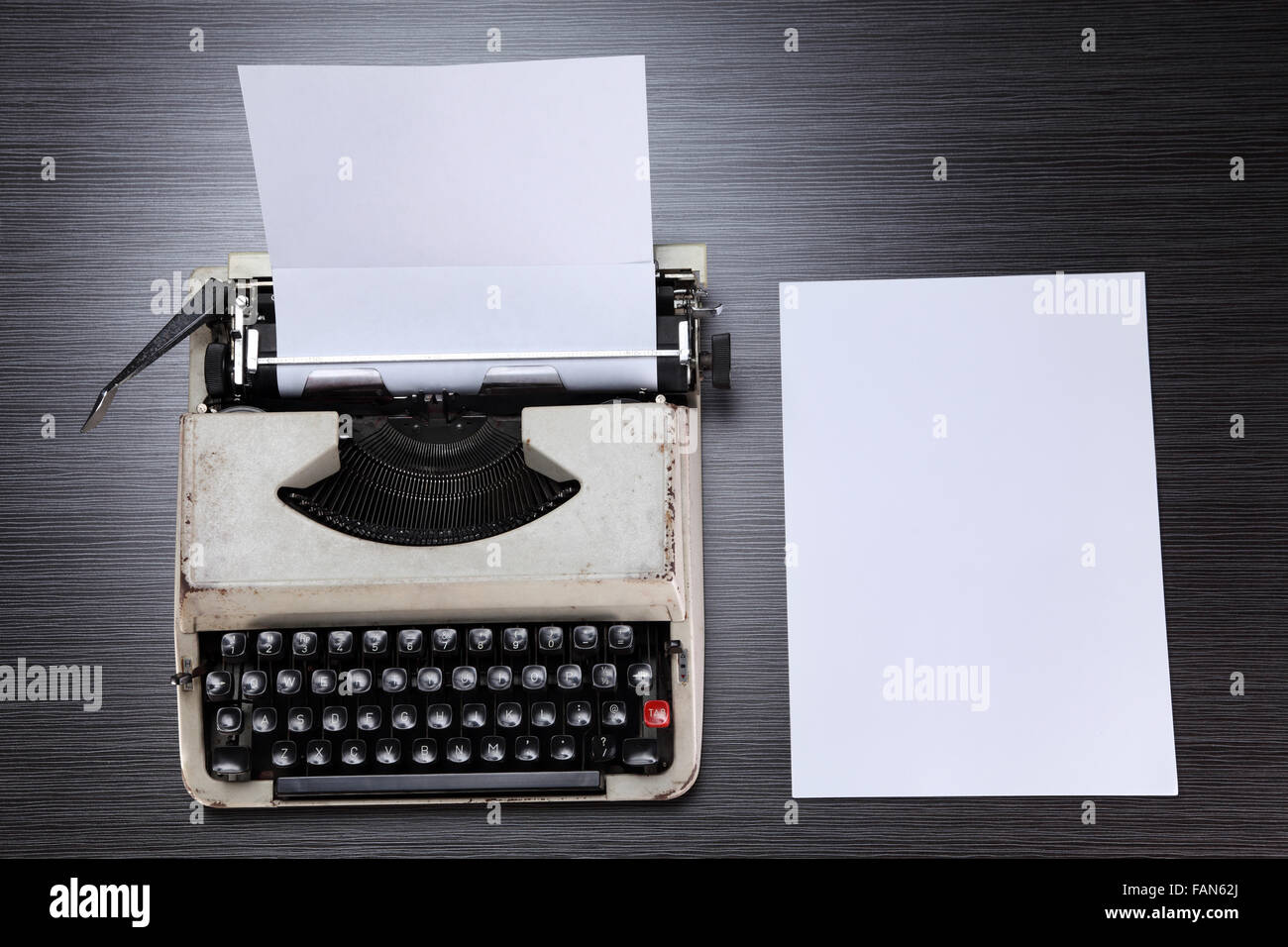 old-fashioned typewriter with paper Stock Photo - Alamy