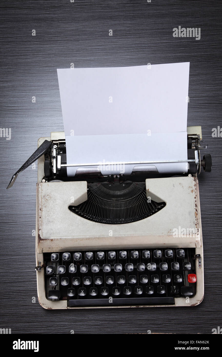 old-fashioned typewriter with paper Stock Photo - Alamy