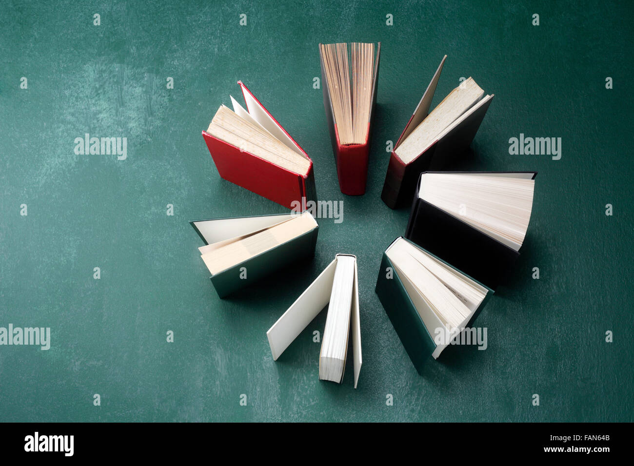 top view of books in a circle Stock Photo - Alamy