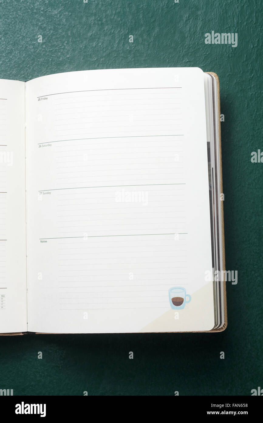 Blank diary page hi-res stock photography and images - Alamy