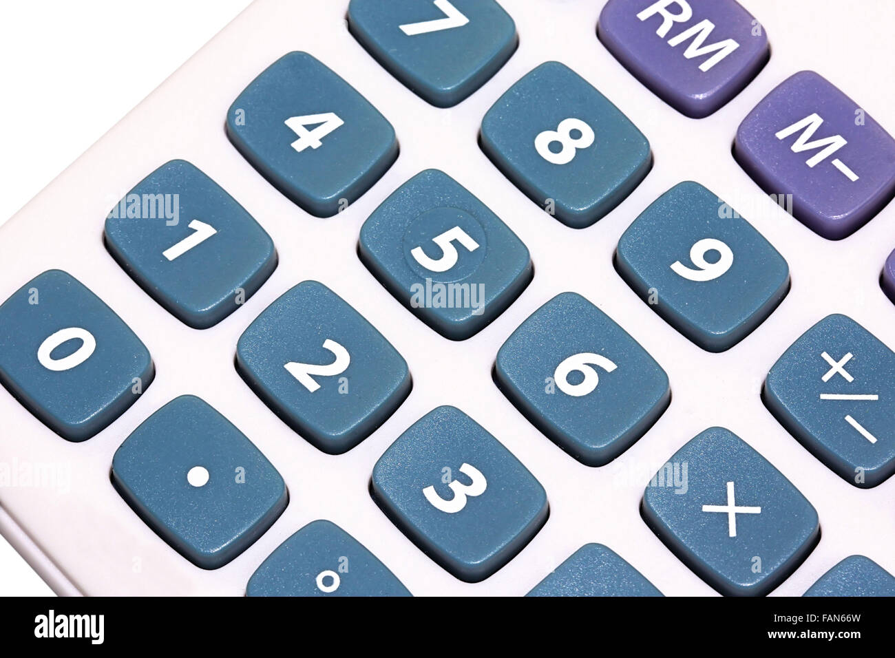 a single calculator on a white background Stock Photo - Alamy