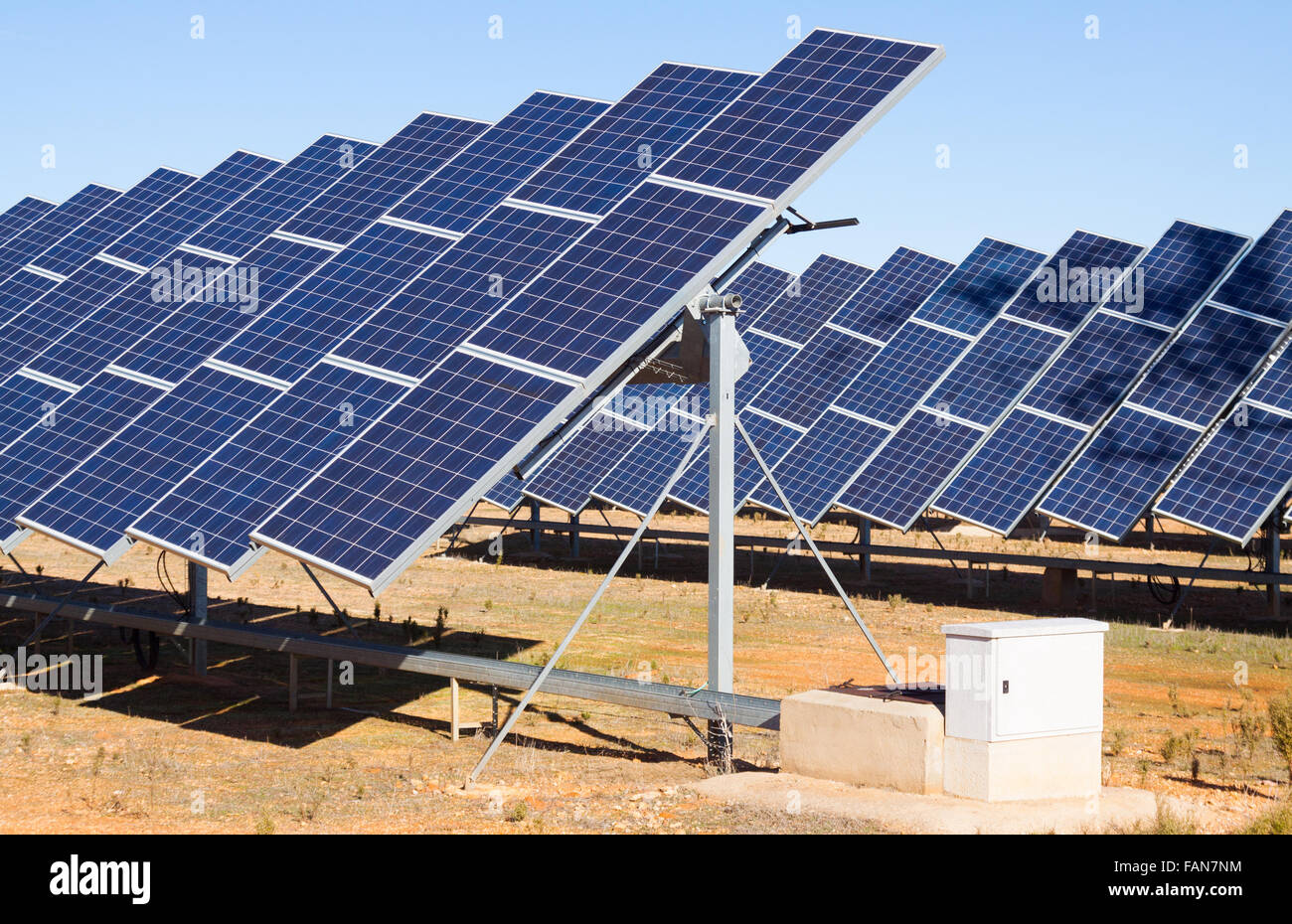 New technology of energy production: electric solar panels Stock Photo ...