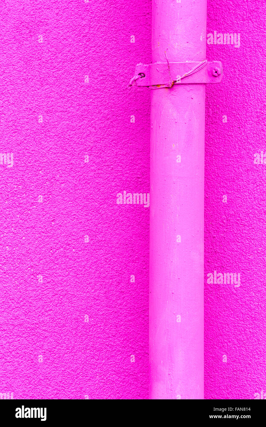 pink pipe and plaster, Island of Burano off Venice Stock Photo - Alamy