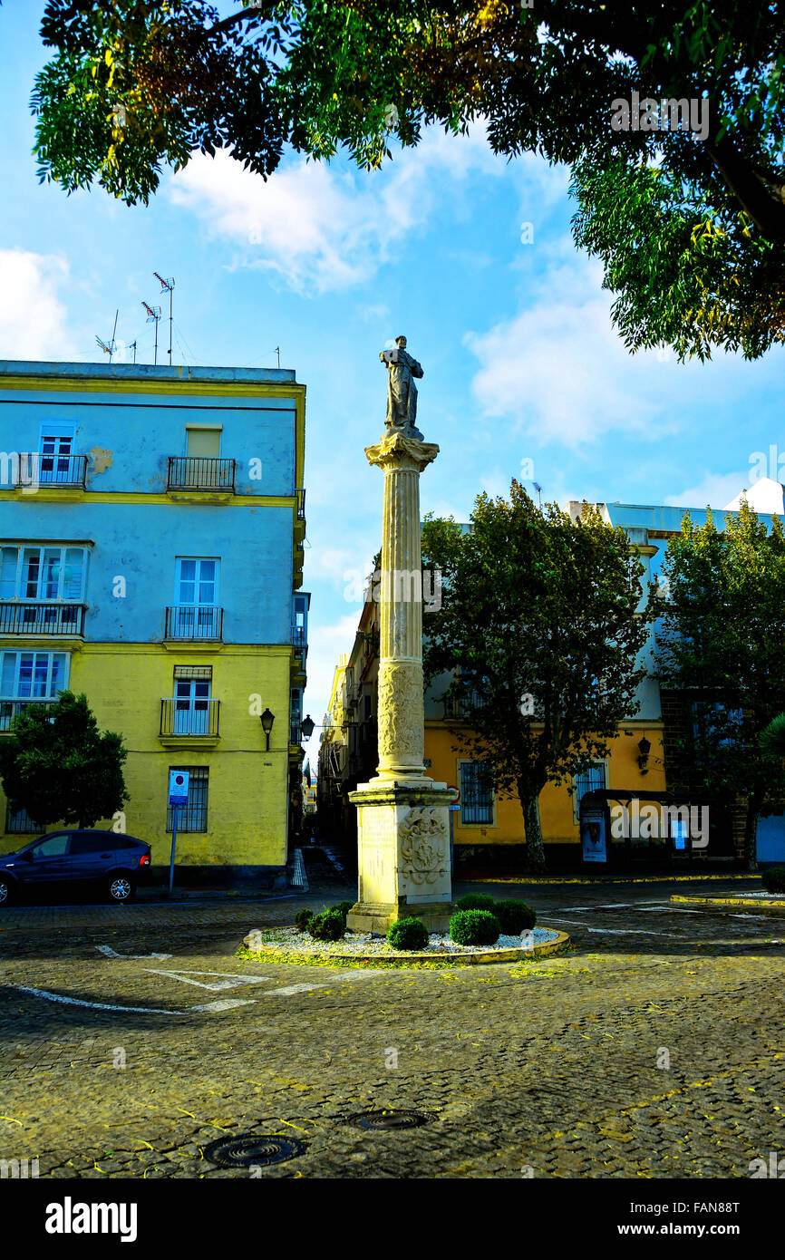 Cadiz Spain local monument by the city wall Stock Photo - Alamy