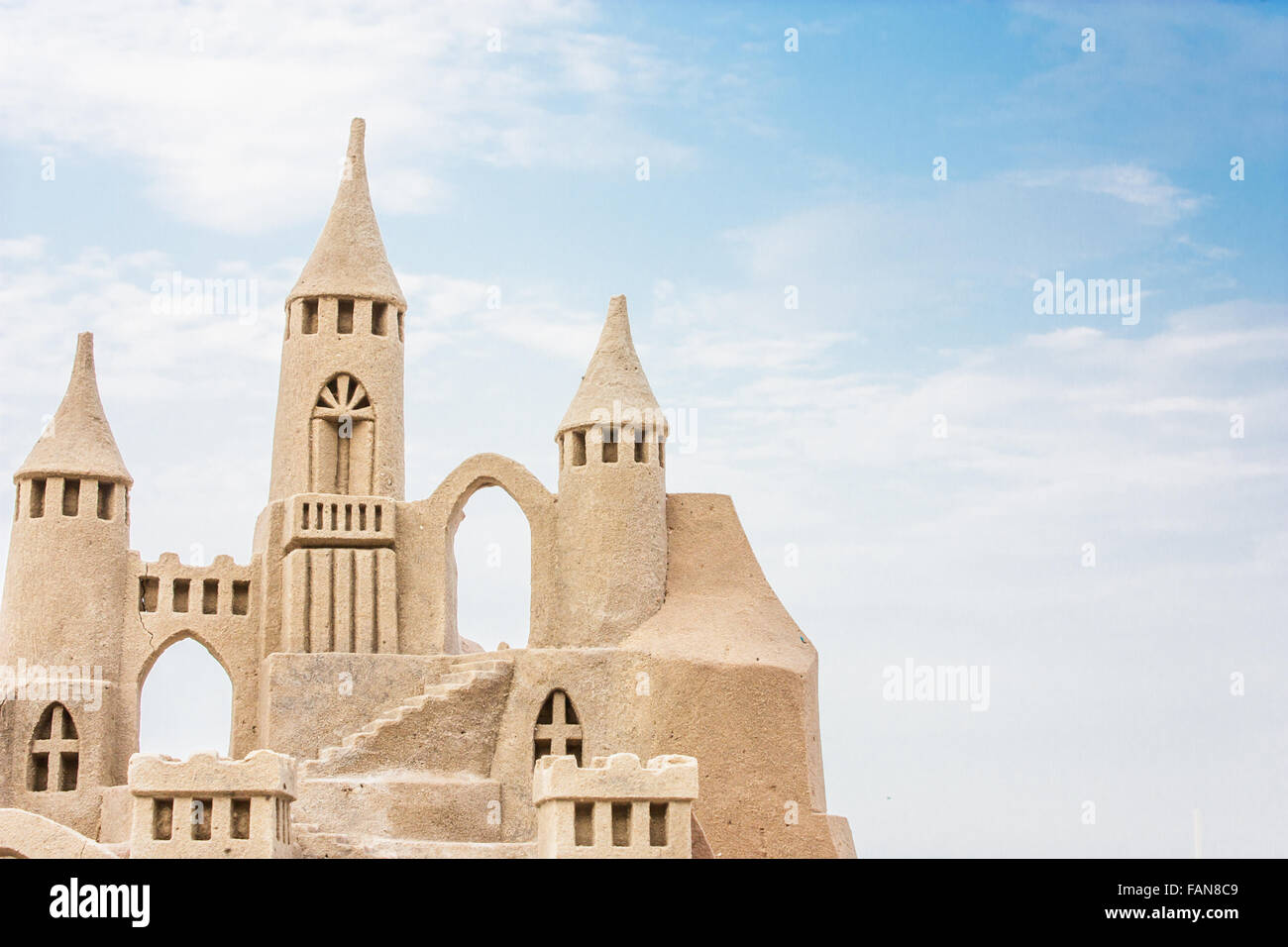 Grand sandcastle on the beach during a summer day Stock Photo - Alamy