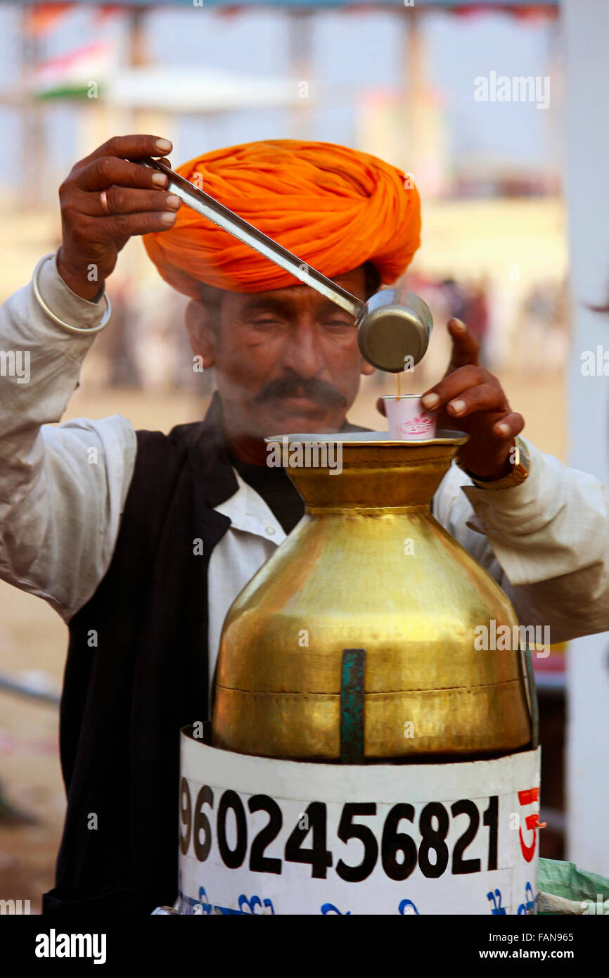Road side tea vendor, Chai wala, Pushkar, Rajasthan, India Stock Photo ...