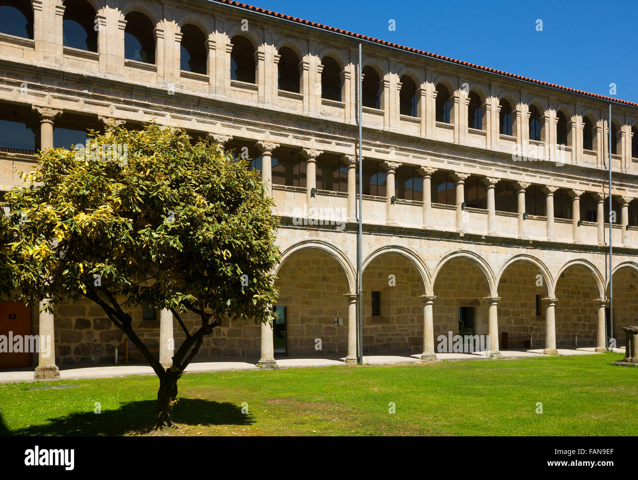 inner courtyard of Monastery of San Esteban (Ribas de Sil). Galicia ...