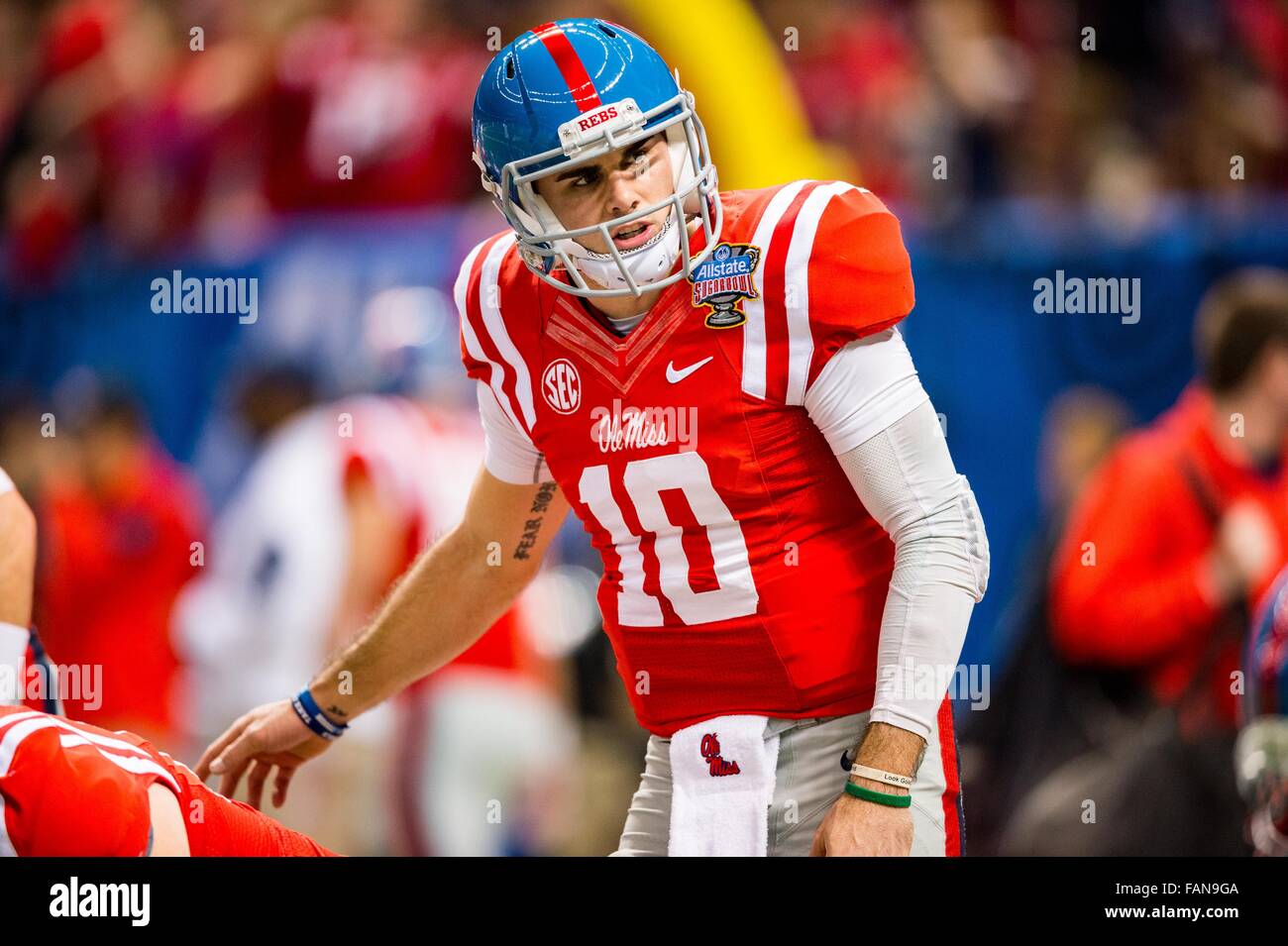 New Orleans, Los Angeles, USA. 1st January, 2016. Ole Miss quarterback ...