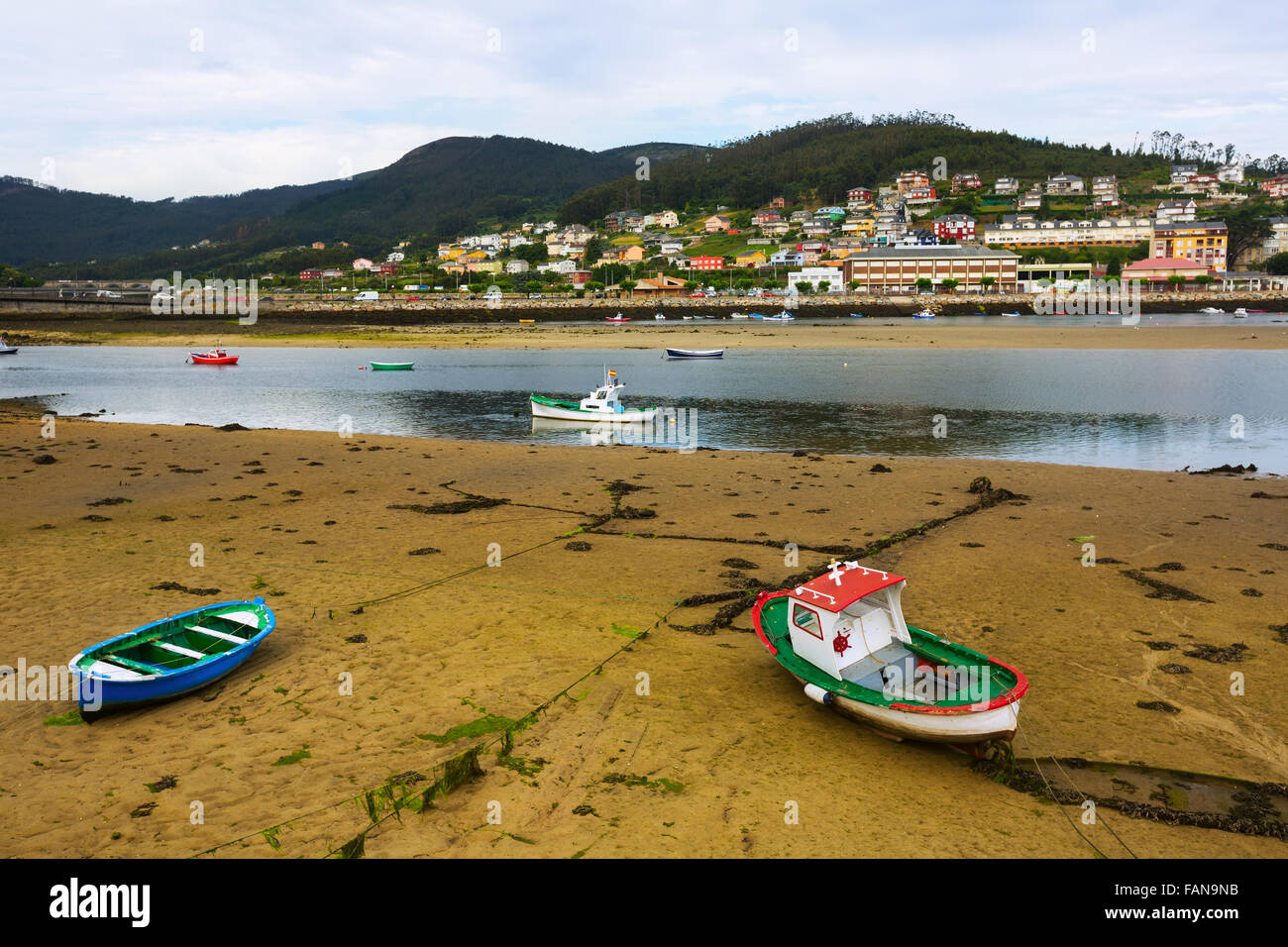 View of Viveiro with river and boats. Galicia, Spain Stock Photo - Alamy