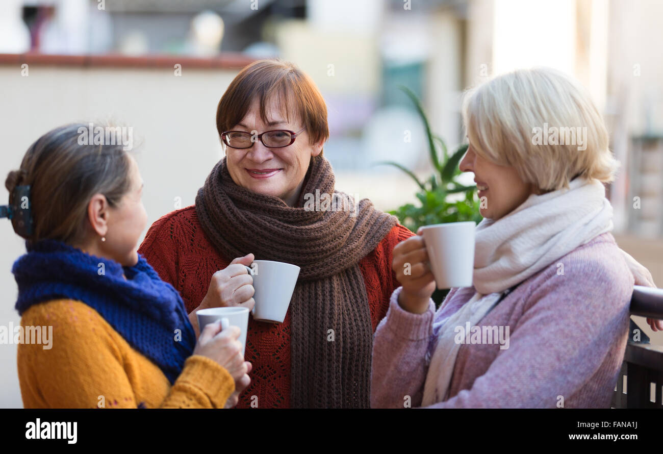 Two mature housewives drinking tea hi-res stock photography and images ...