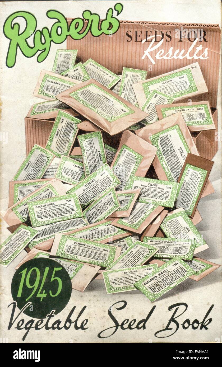 Ryder's Vegetable Seed Catalogue for 1945 Stock Photo - Alamy