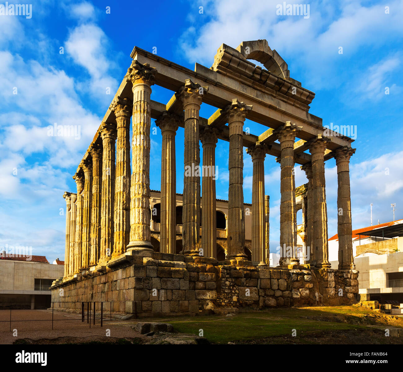 Temple of Diana in sunset time. Merida, Spain Stock Photo - Alamy