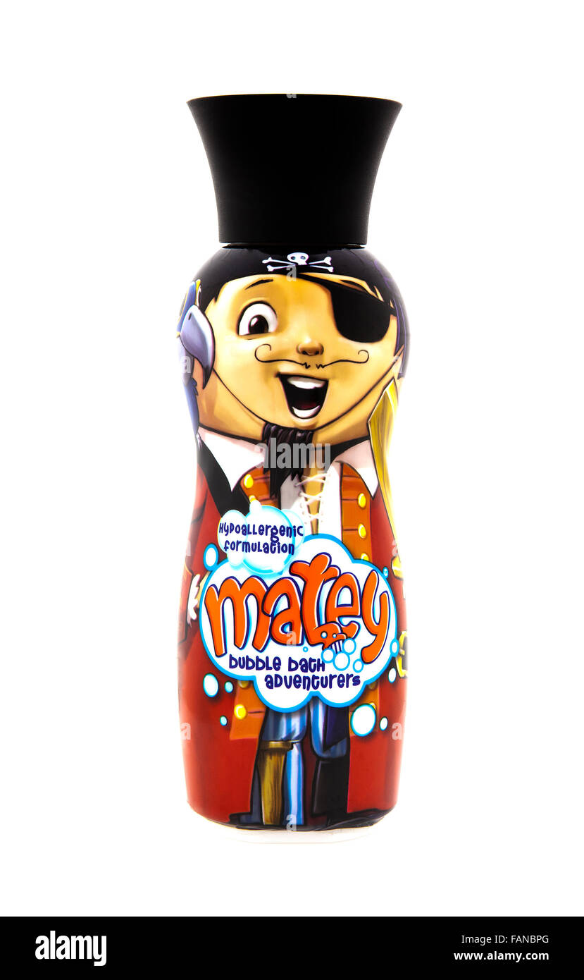 Matey Bubble Bath on a white background Stock Photo - Alamy