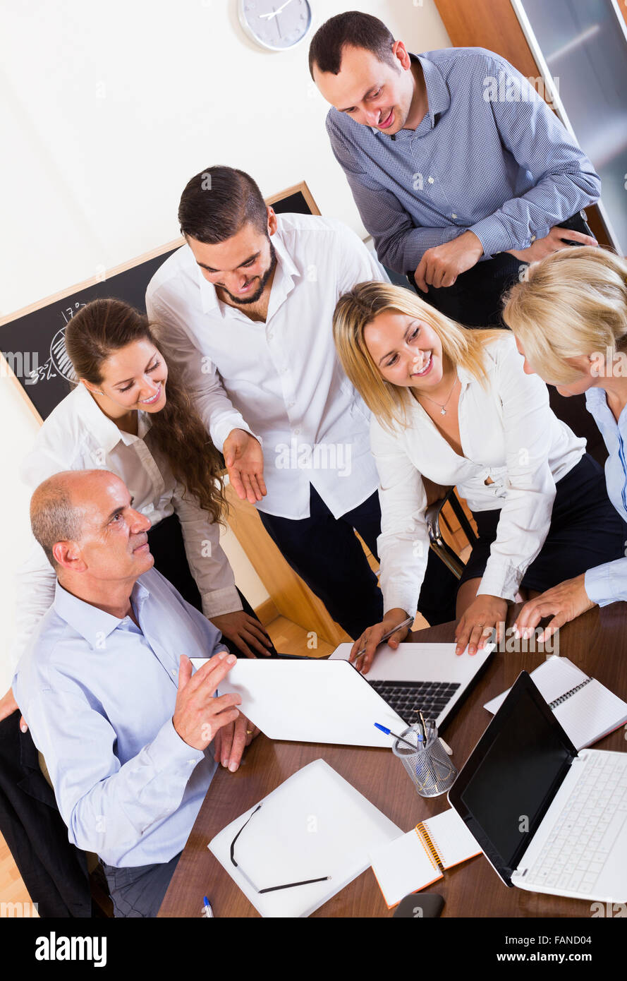 Successful business people having a break together at the office Stock ...