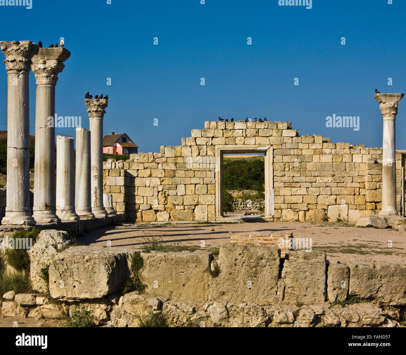 Ancient Greek town Chersonese in Crimea on Black sea Stock Photo - Alamy