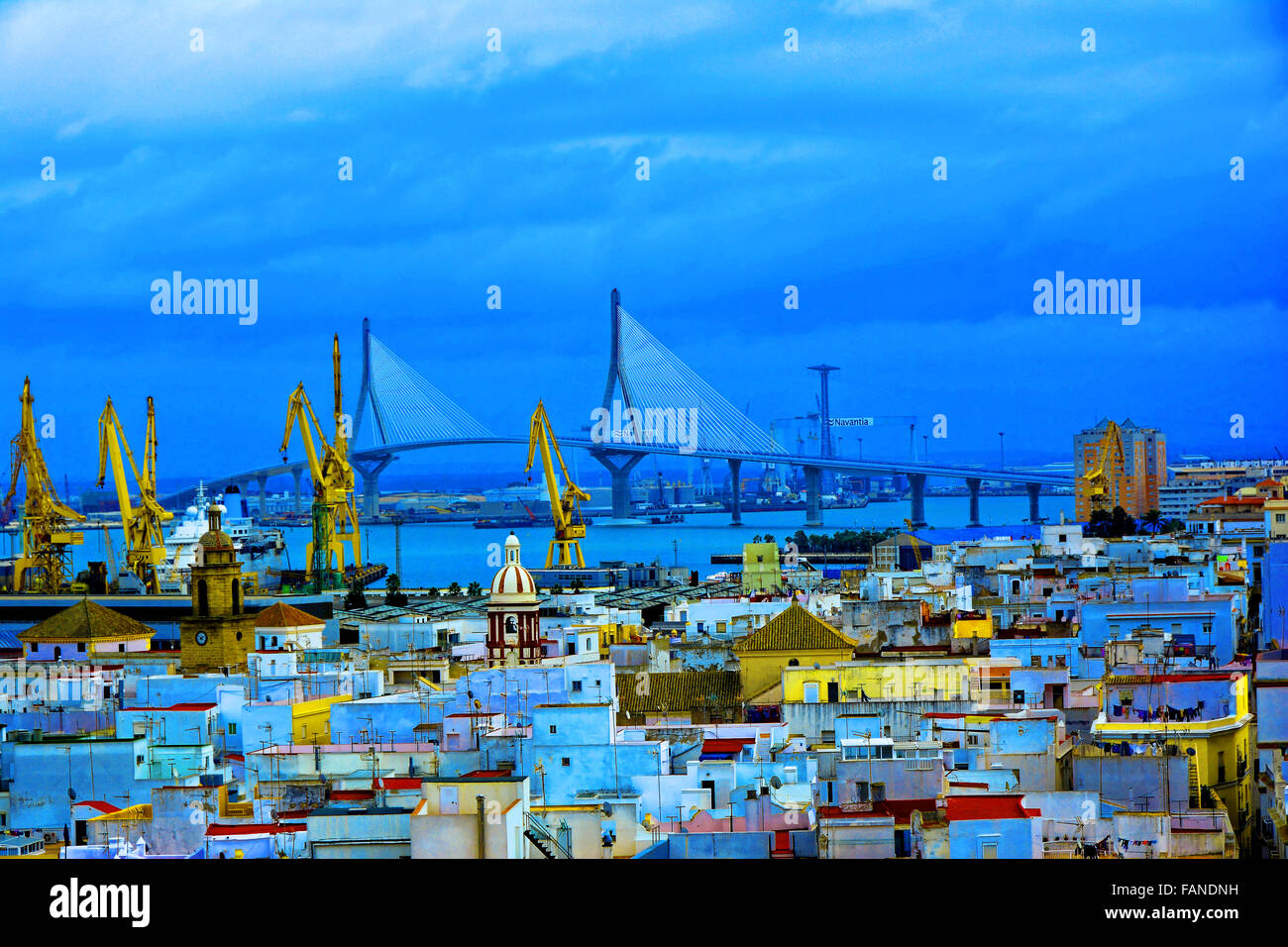 Cadiz Spain La Pepa bridge over the bay of Cadiz Stock Photo - Alamy