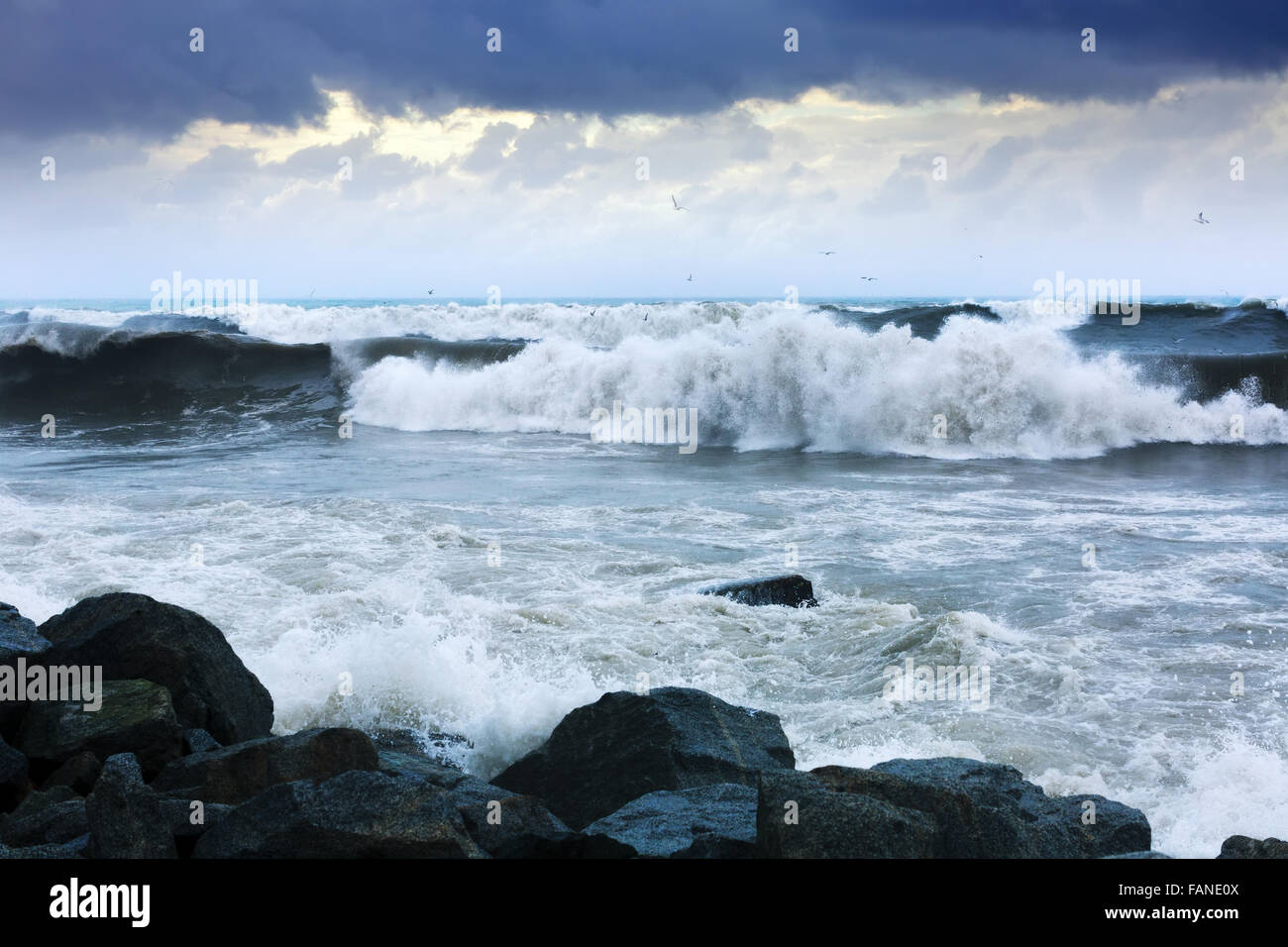 Surface of sea wave during storm in windy day Stock Photo - Alamy